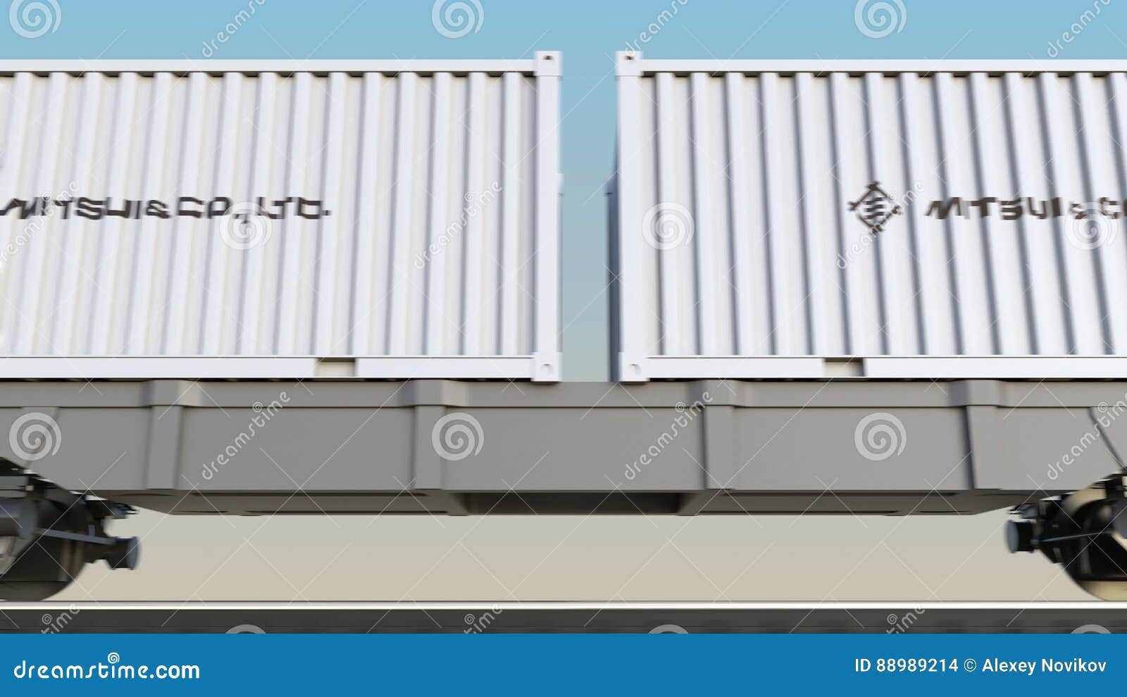 Railway Transportation of Containers with Mitsui and Co. Logo ... Railway Transportation of Containers with Mitsui and Co. Logo ...