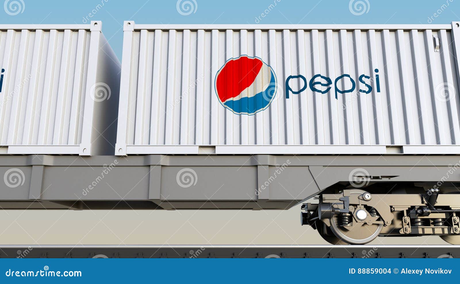 Railway Transportation of Containers with Pepsi Logo. Editorial 3D ...
