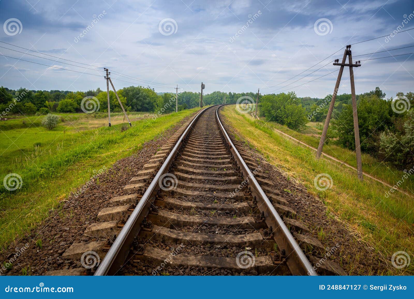 Railway for the Transportation of Heavy Freight Trains Stock Image ...