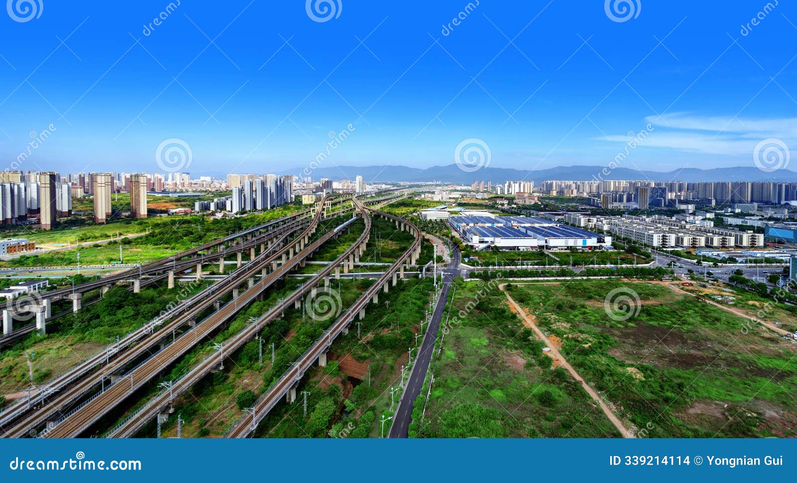 Railway transportation hub stock photo. Image of transportation - 339214114
