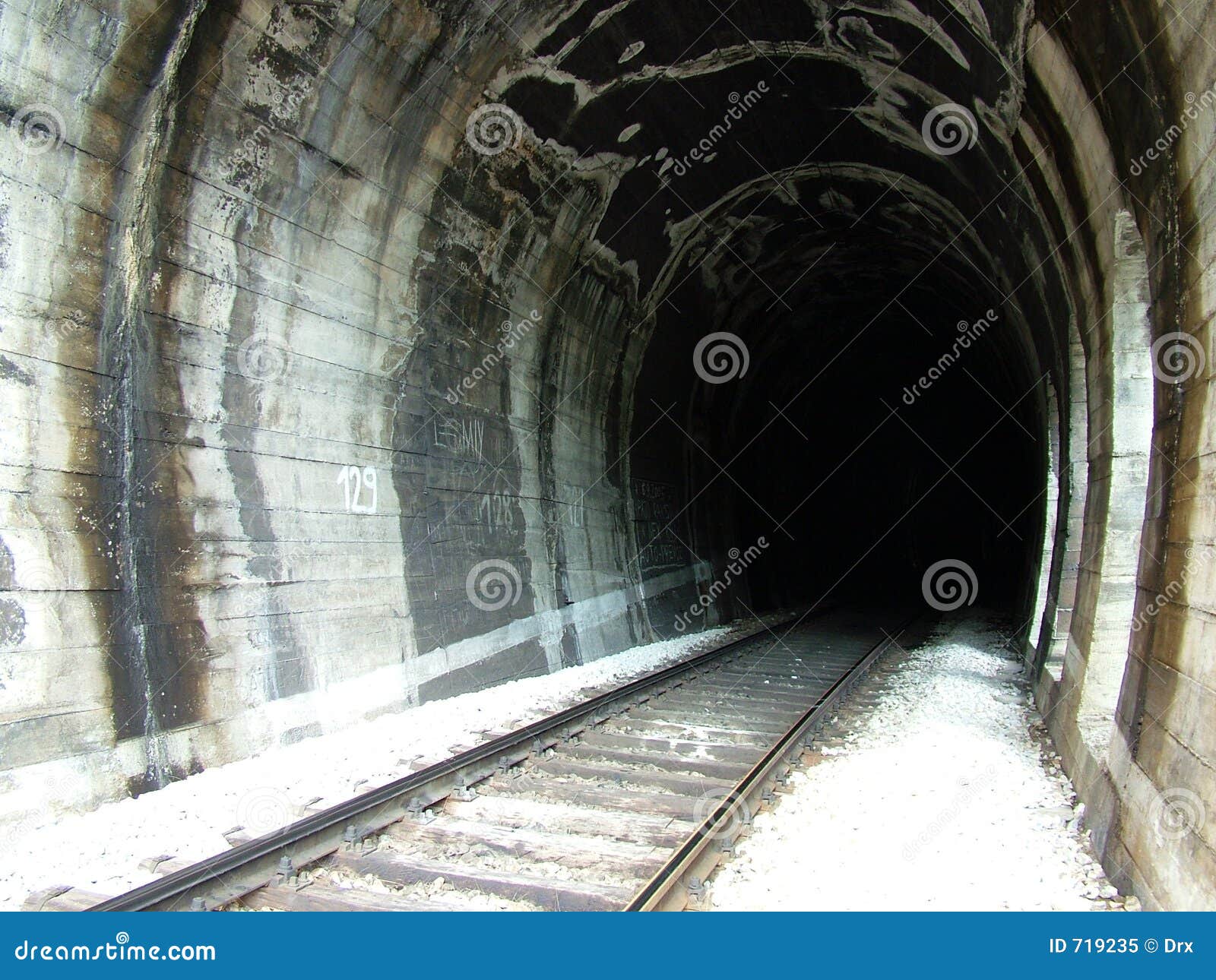 Railway tunnel stock image. Image of tracks, contrast, train - 719235