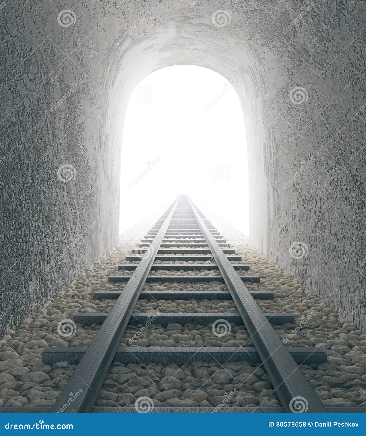 Railway Tunnel with Bright View Stock Illustration - Illustration of ...