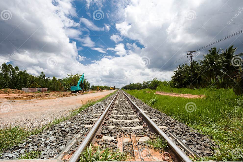 The Railway is Under Construction Stock Image - Image of railroad, road ...