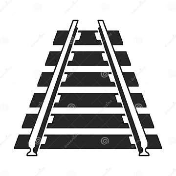 Railway Vector Icon.Black Vector Icon Isolated on White Background ...