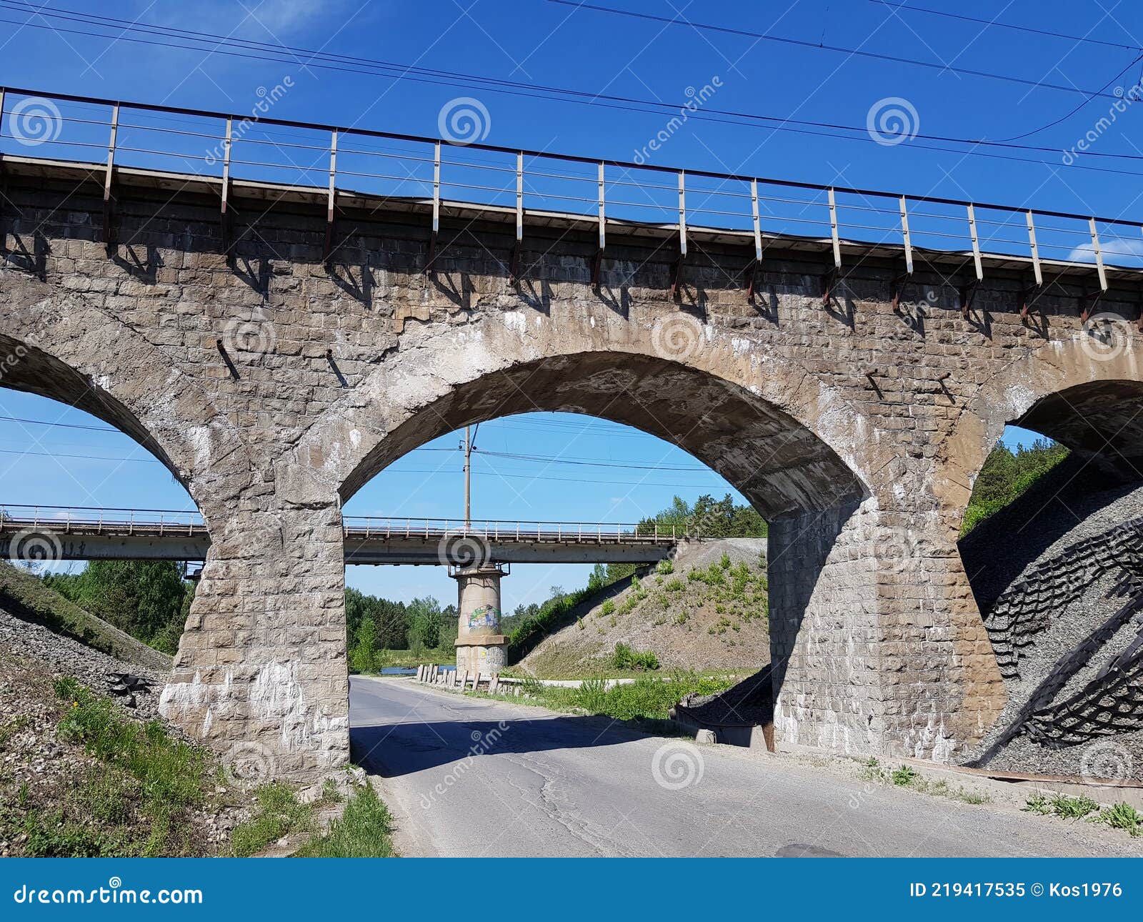 Railway Viaduct Over the Road Stock Image - Image of monastery ...