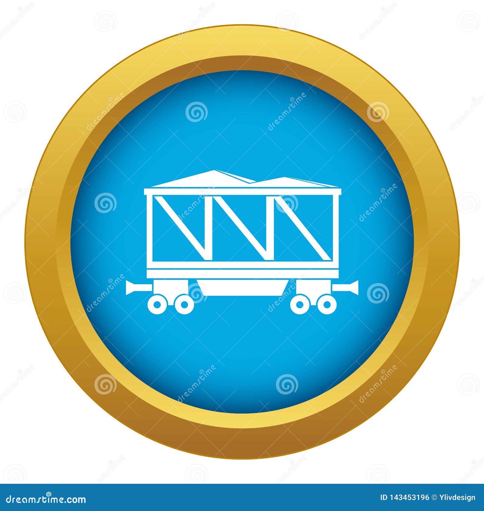 Railway Wagon Icon Blue Vector Isolated Stock Vector - Illustration of ...