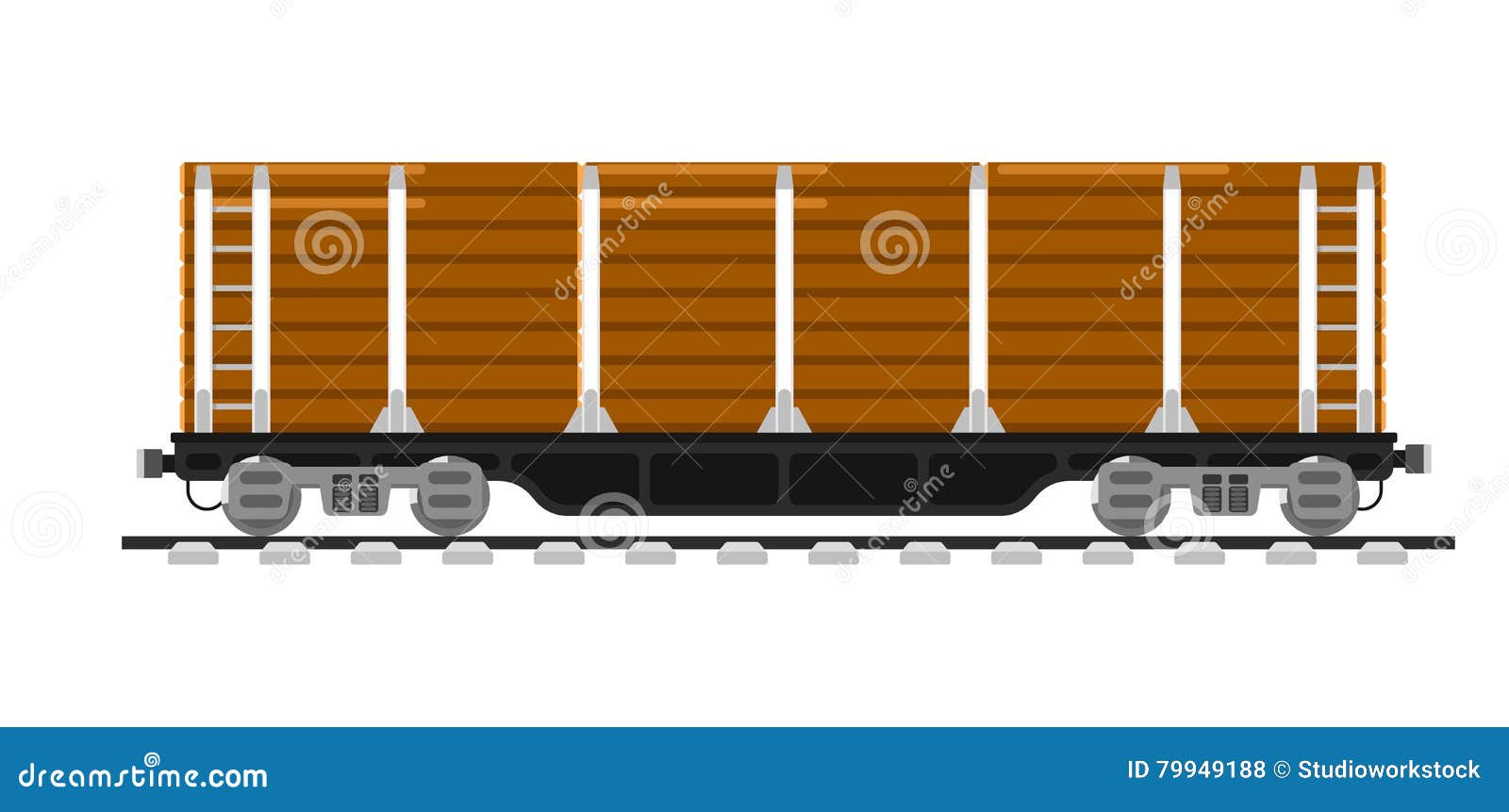 Railway Wagon on White Background Stock Vector - Illustration of ...