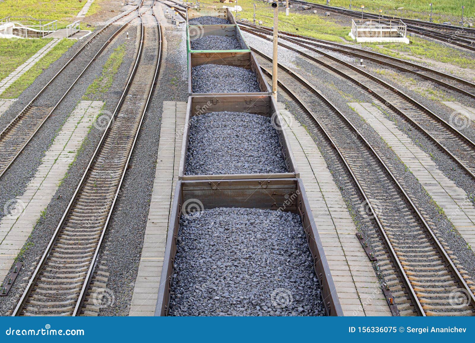 Wagons Loaded With Coal On Rails Royalty-Free Stock Photo ...