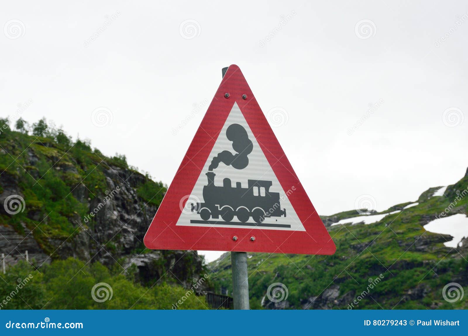 Railway Warning Sign Informing The Public Not To Cross The Railway ...