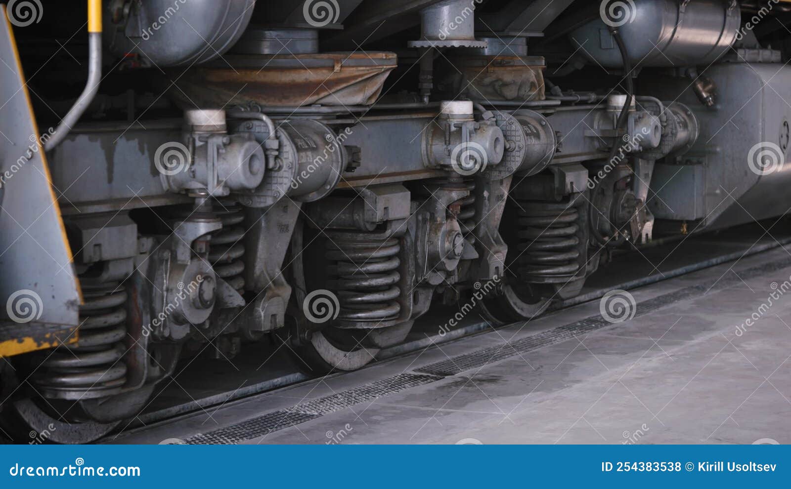 Railway Wheels of a Moving Train. Freight Transportation of Industrial ...