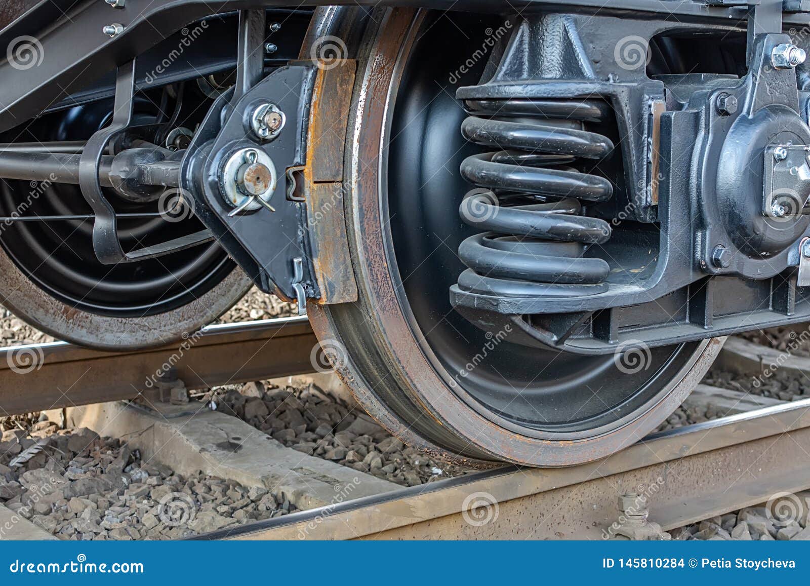 Railway Wheels Wagon .Freight Cargo Train Stock Photo - Image of depot ...
