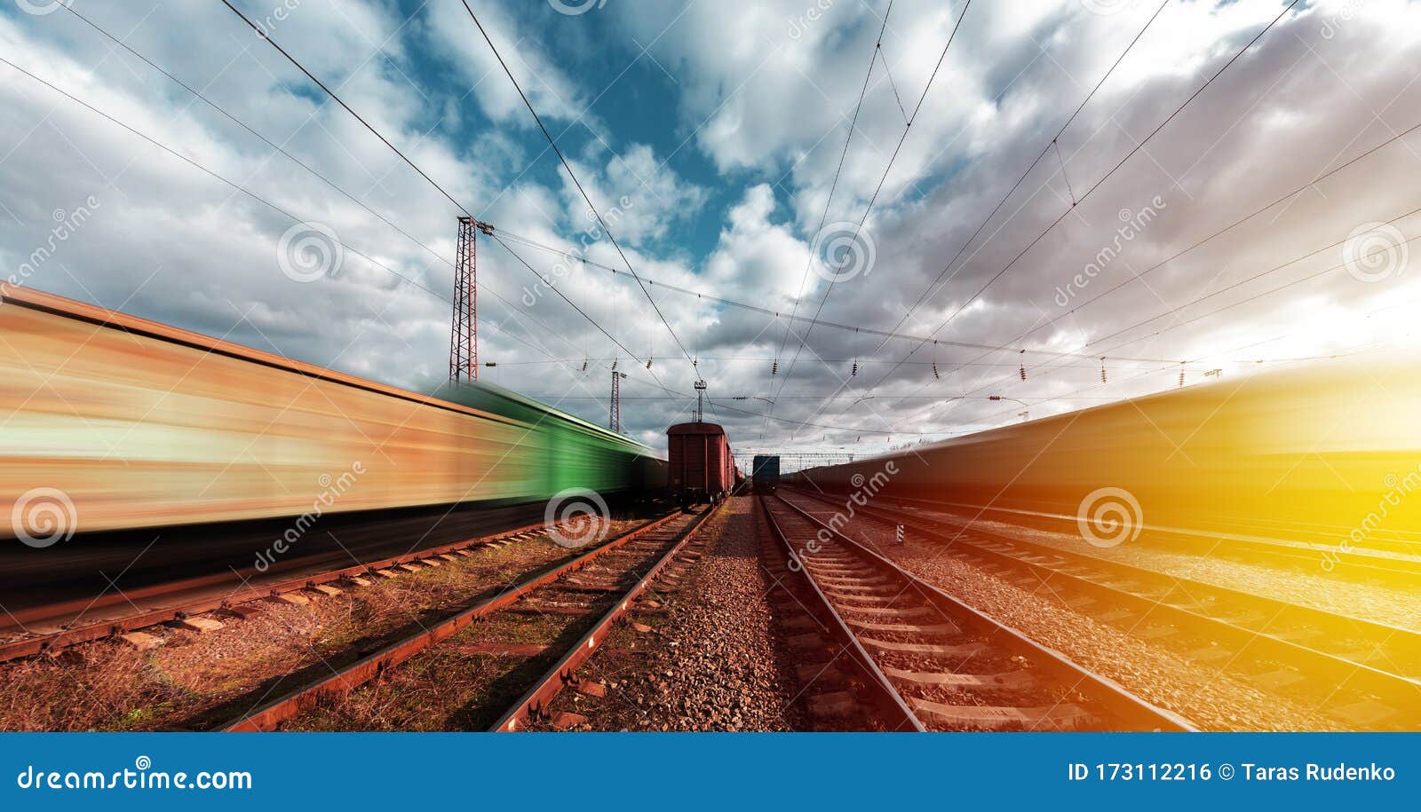 Railway on Which Trains Move with Speed Stock Photo - Image of sleepers ...