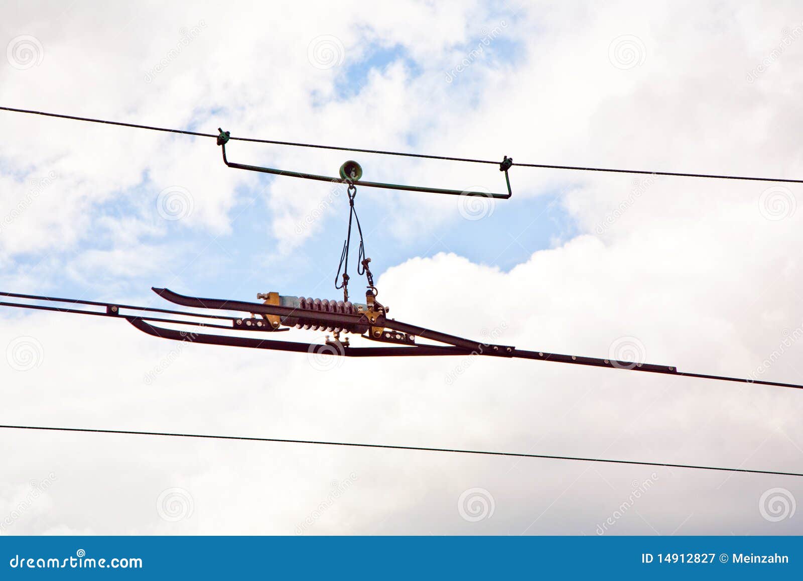 Railway Wire of the High Tension Line Stock Image - Image of danger ...