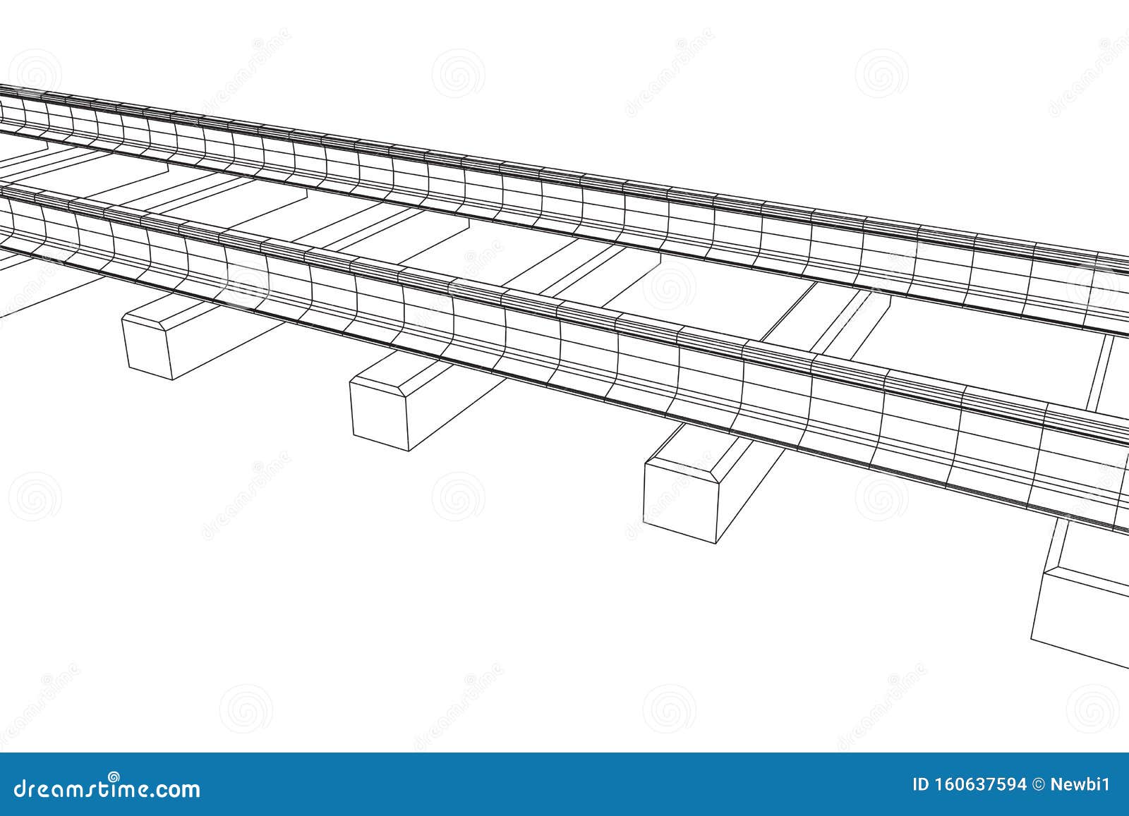 Railway Wireframe Mesh Vector Stock Vector - Illustration of polygon ...