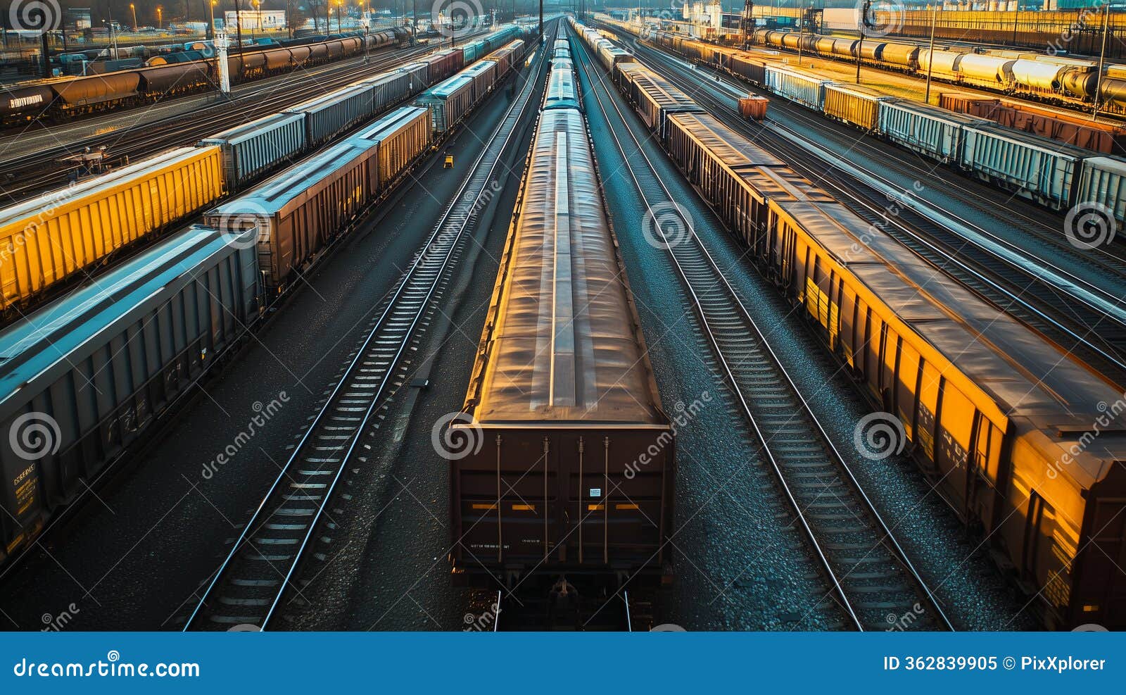 Railway Yard Filled with Numerous Parallel Train Tracks, Lined with ...