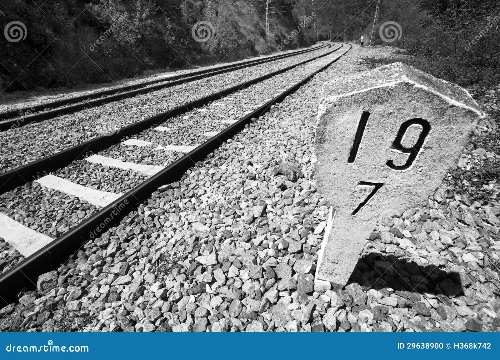 Railways concrete signpost stock photo. Image of locomotive - 29638900
