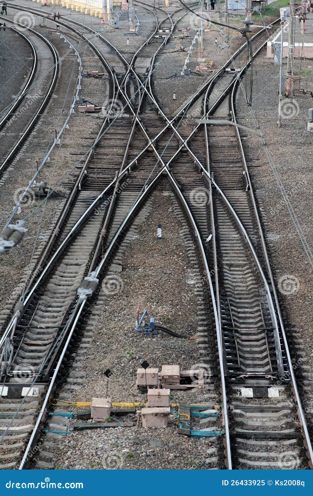 Railways cross in Moscow stock image. Image of railway - 26433925