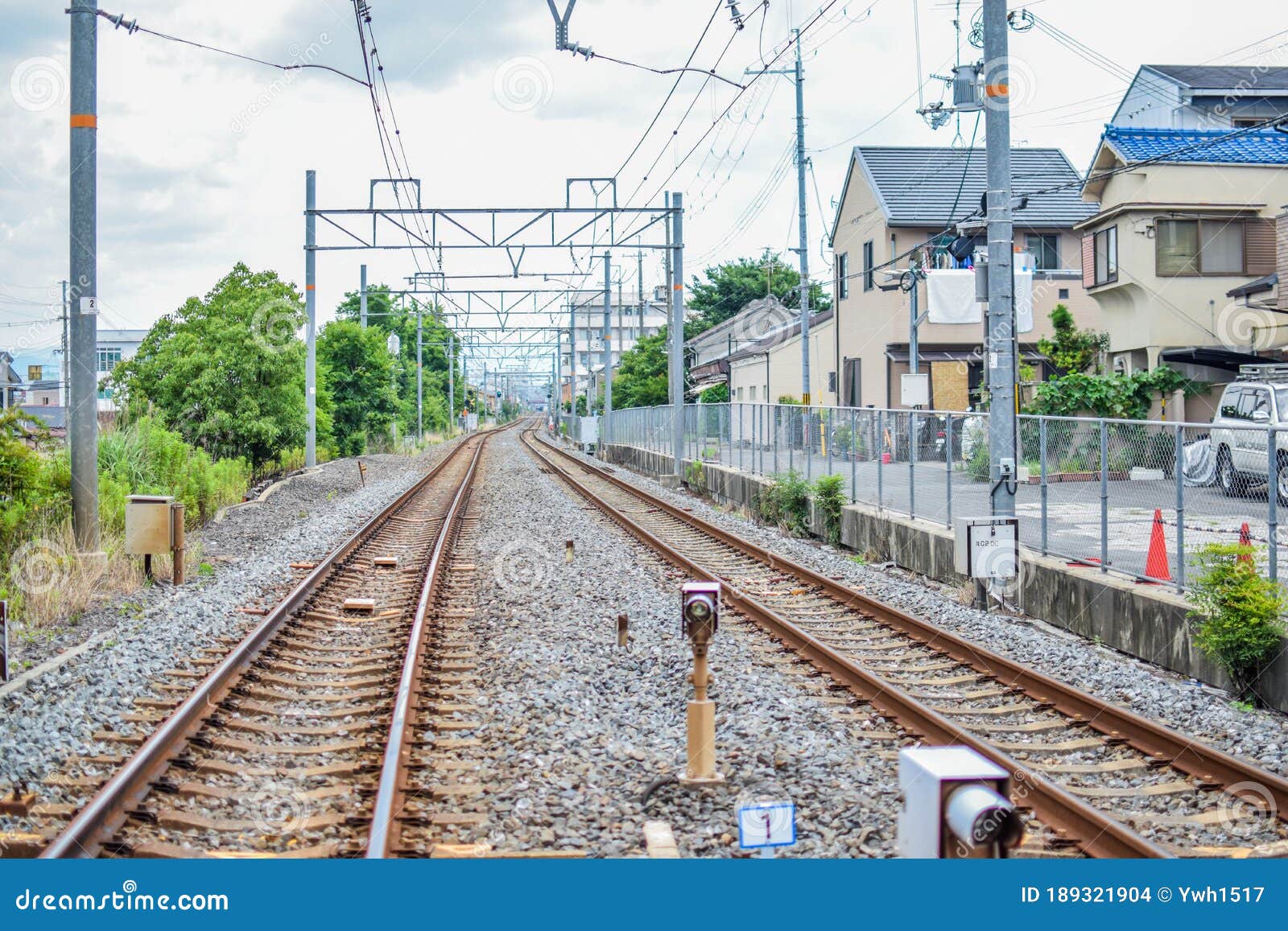 Railways at the Level Crossing in the Countryside Stock Photo - Image ...