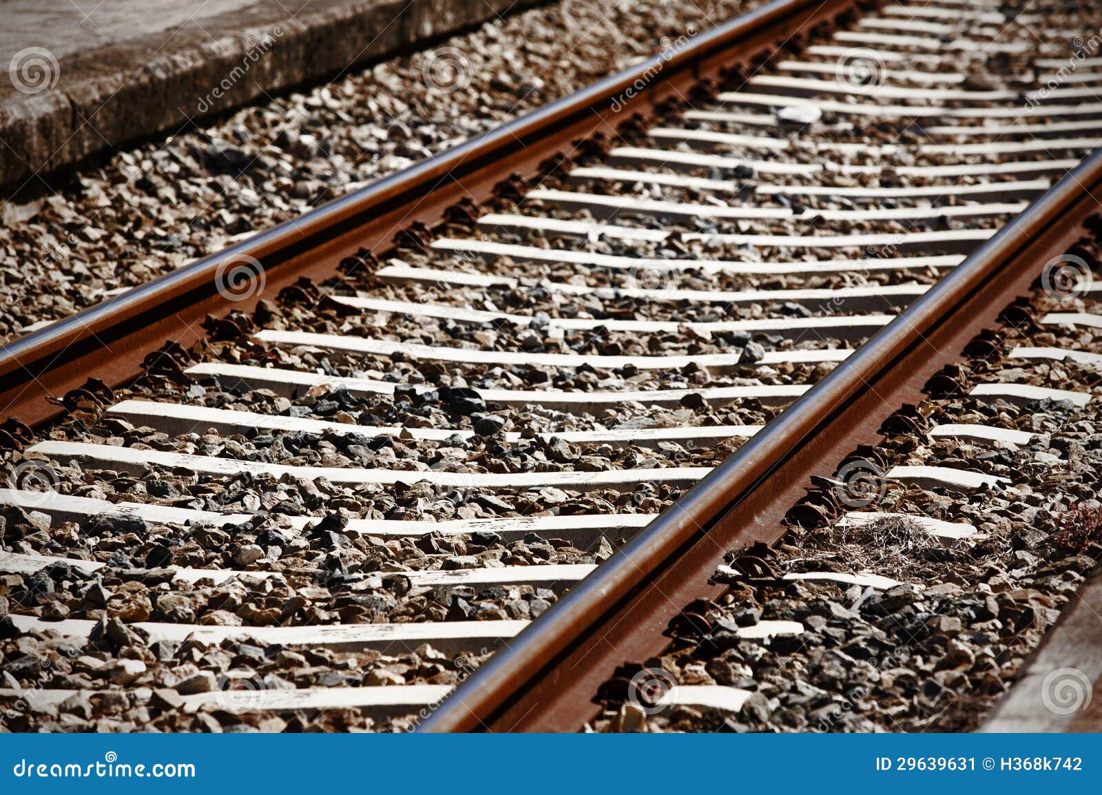 Railways Sleepers and Stones Stock Image - Image of steel, stones: 29639631