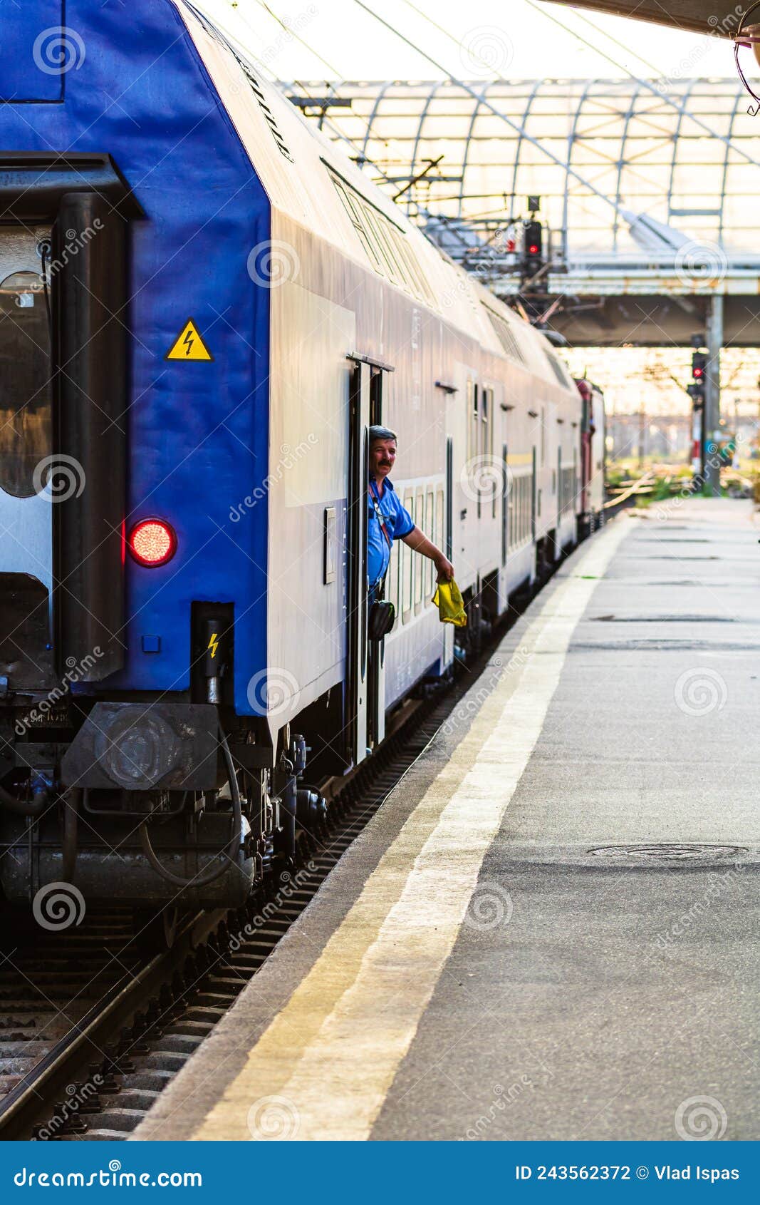 Railworker, Train Staff Signaling for Train Conductor in Bucharest ...