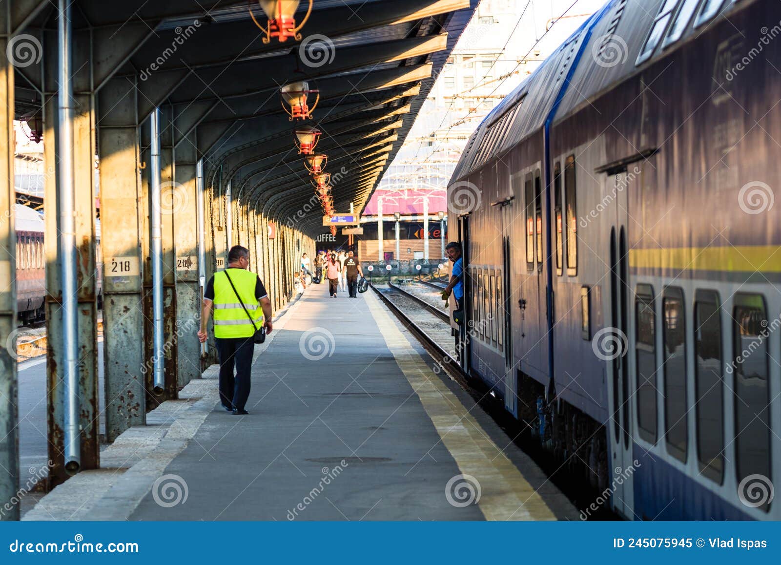 Railworker, Train Staff Signaling for Train Conductor in Bucharest ...