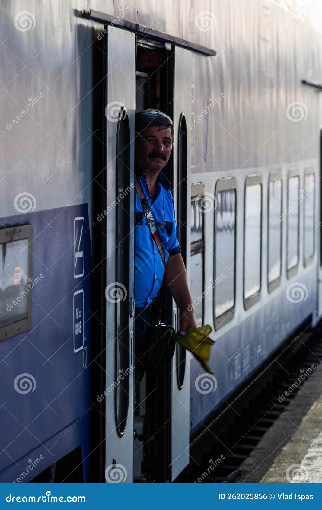 Railworker, Train Staff Signaling for Train Conductor in Bucharest ...