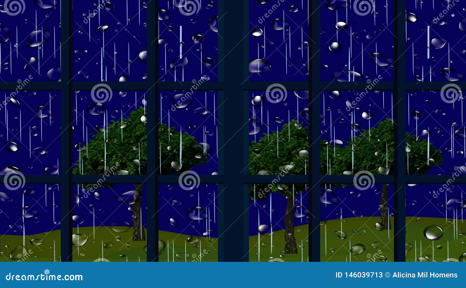 Rain Animation Seen through a Window Stock Video - Video of drops ...
