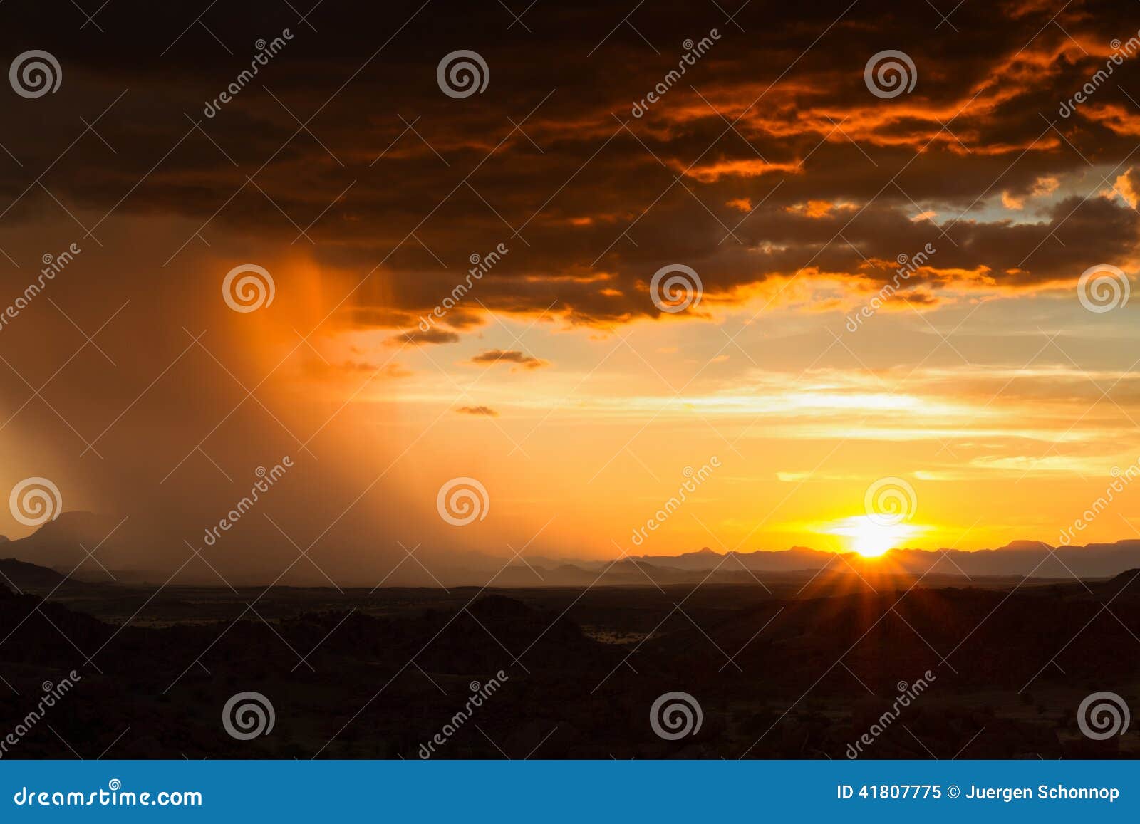 Rain Approaching in the Desert Stock Image - Image of thunderstorm ...