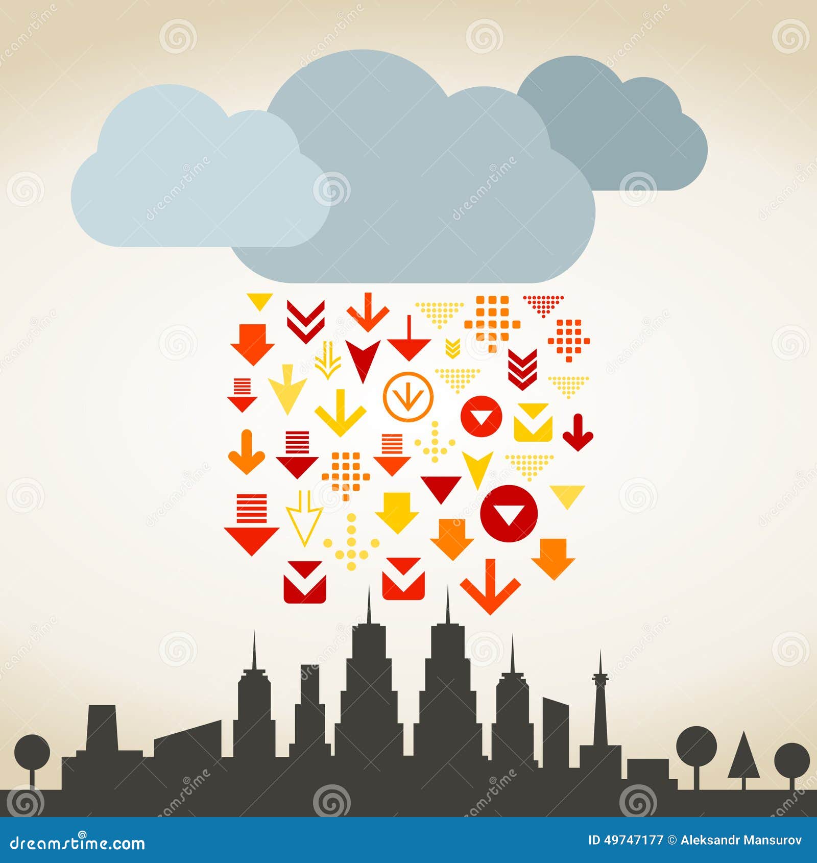 Rain of arrows stock vector. Illustration of sign, ornament - 49747177