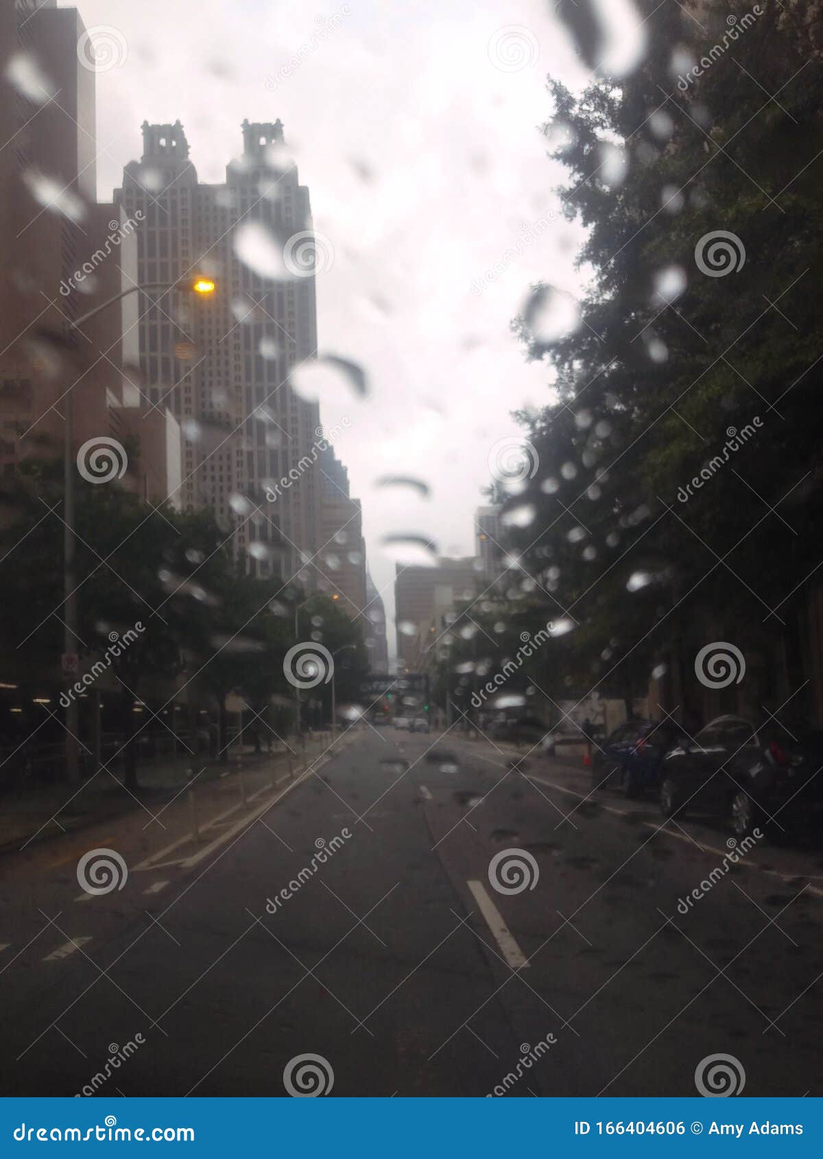 Rain in Atlanta streets stock photo. Image of streets - 166404606