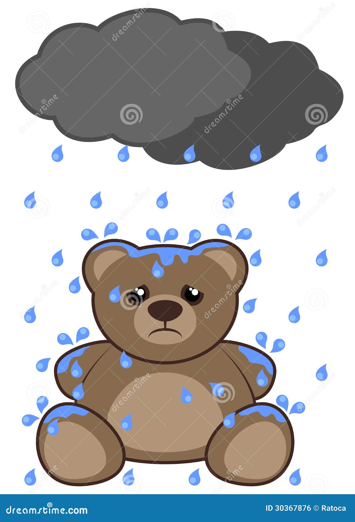 Rain and bear stock vector. Illustration of dark, puppet - 30367876