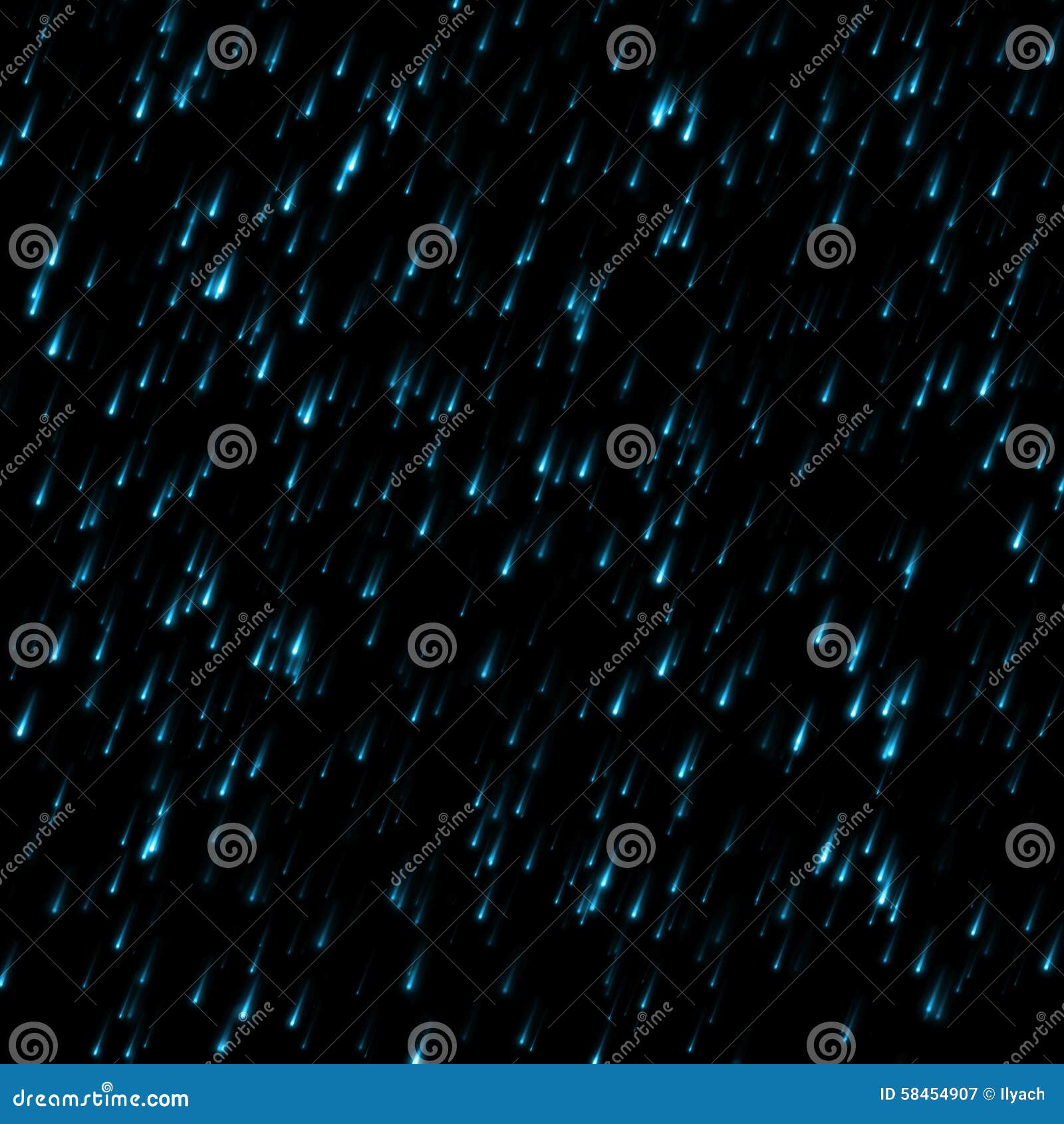 Rain Blue Drops on Black Background. Stock Image - Image of liquid ...