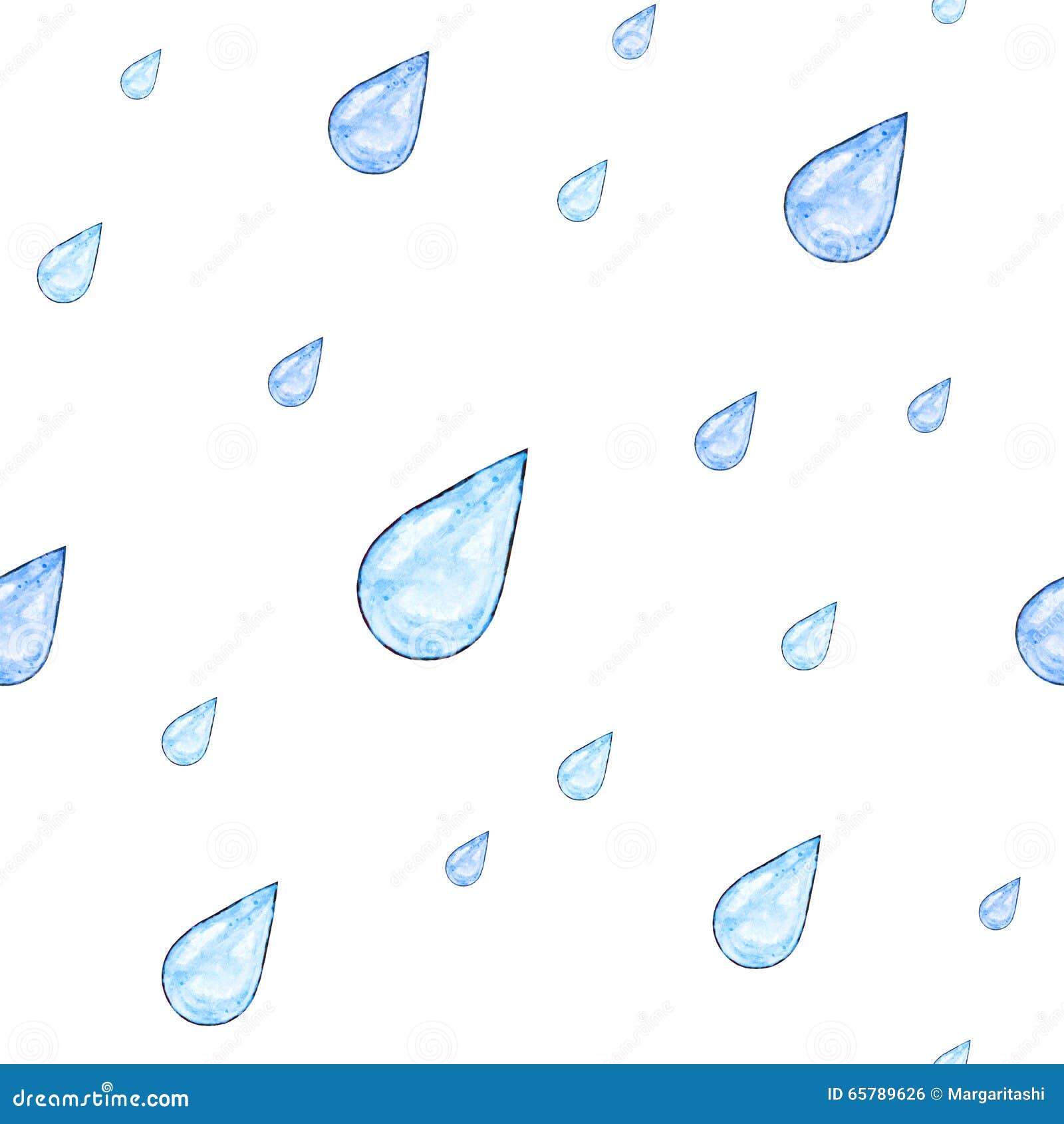 Watercolor Blue Rain Drop