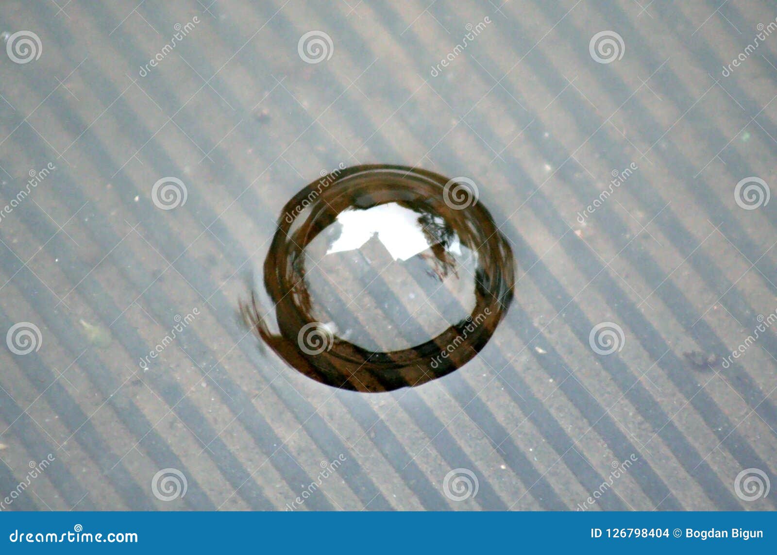 Rain Bubble in a Puddle on a Mat. Stock Photo - Image of rain, bubble ...