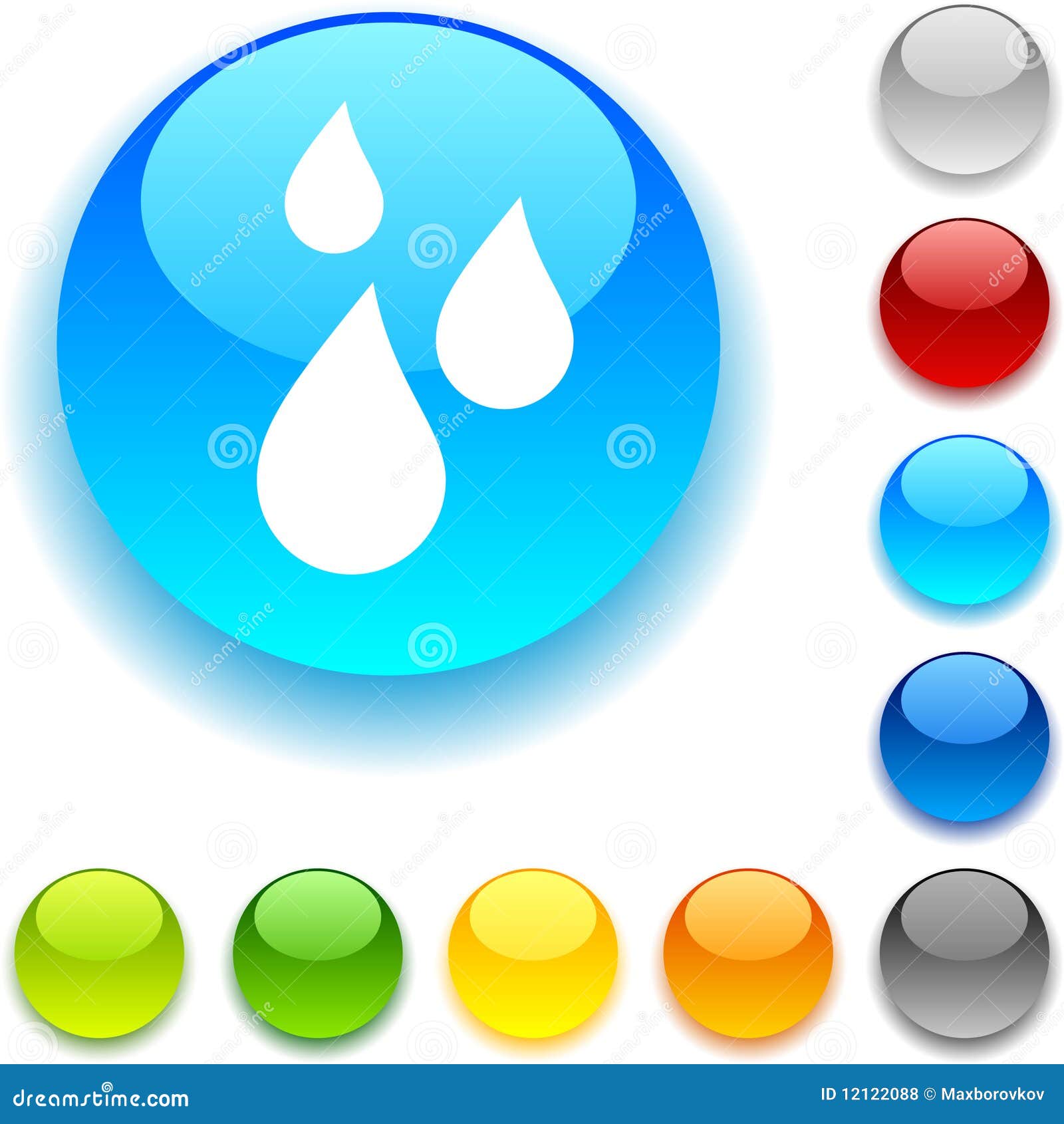 Rain button. stock vector. Illustration of shadow, blue - 12122088