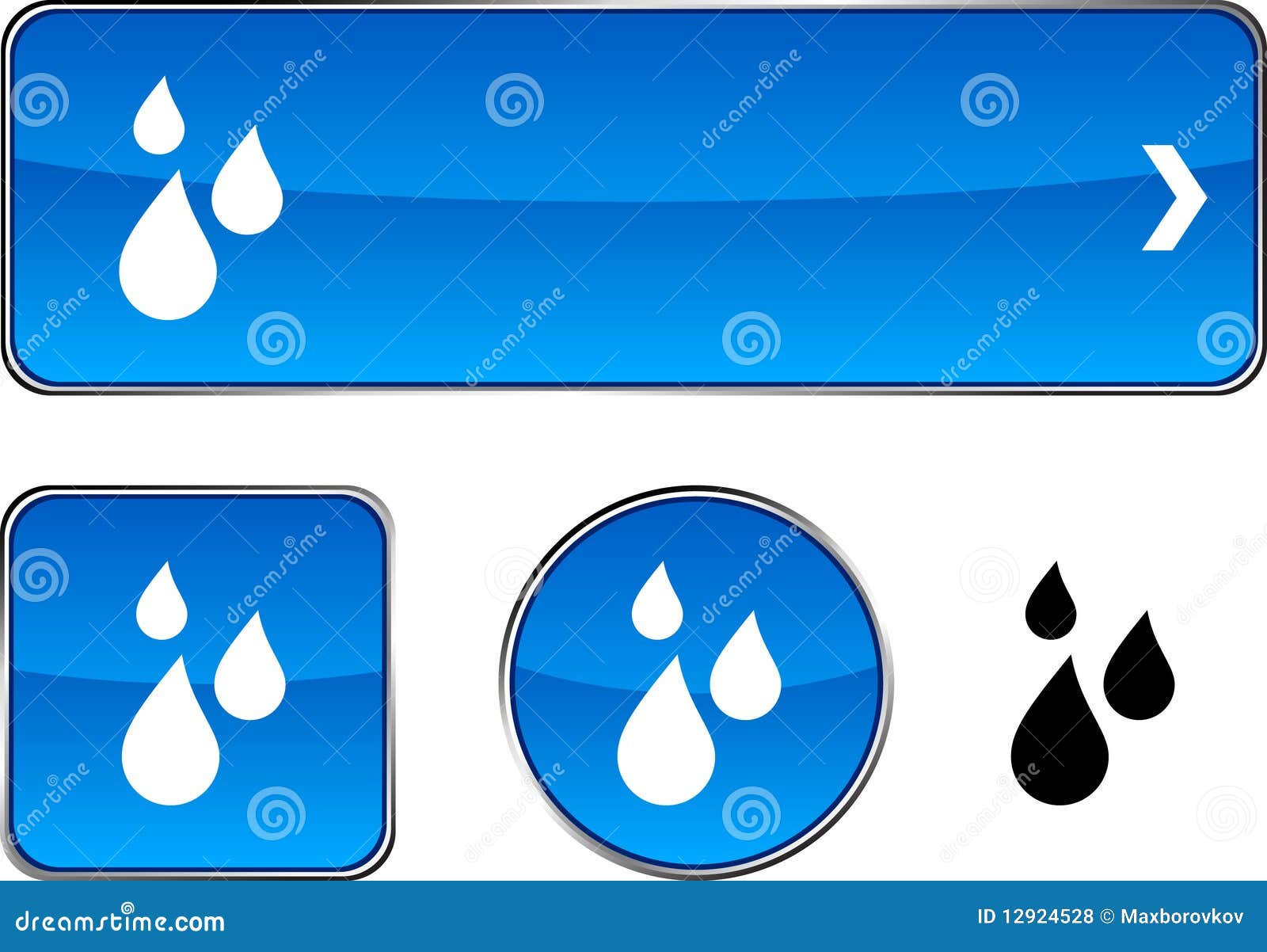 Rain button set. stock vector. Illustration of bright - 12924528