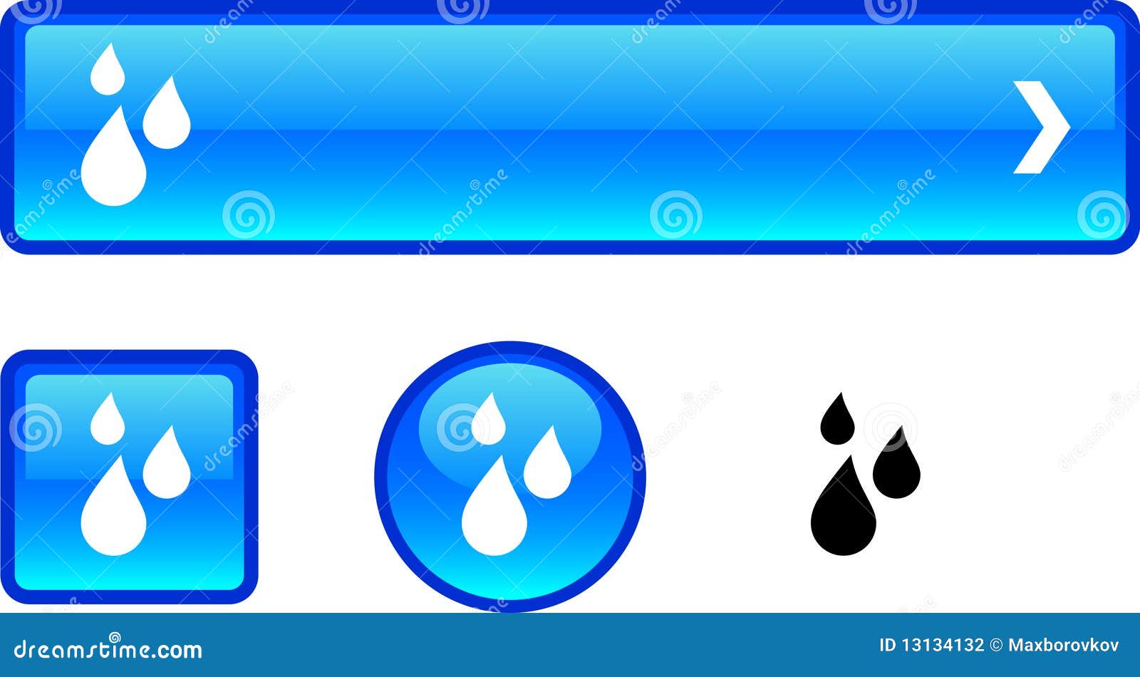 Rain button set. stock vector. Illustration of drop, bright - 13134132