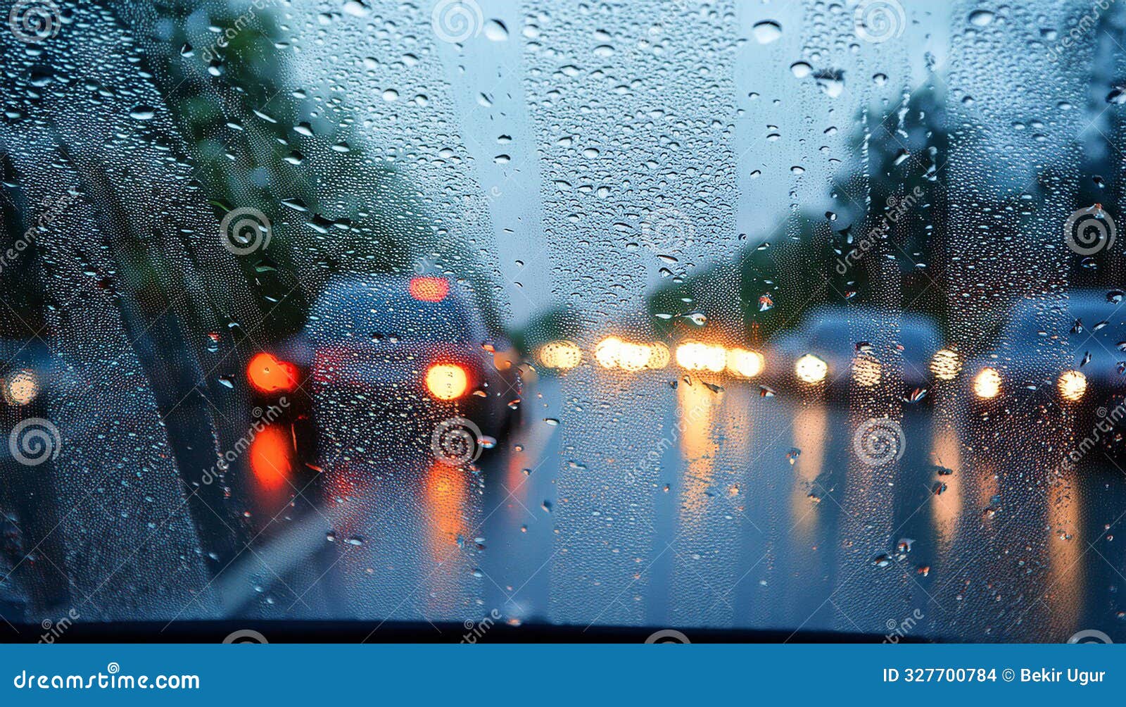 Rain on Car Window. Rain on Car Front Window Stock Illustration ...