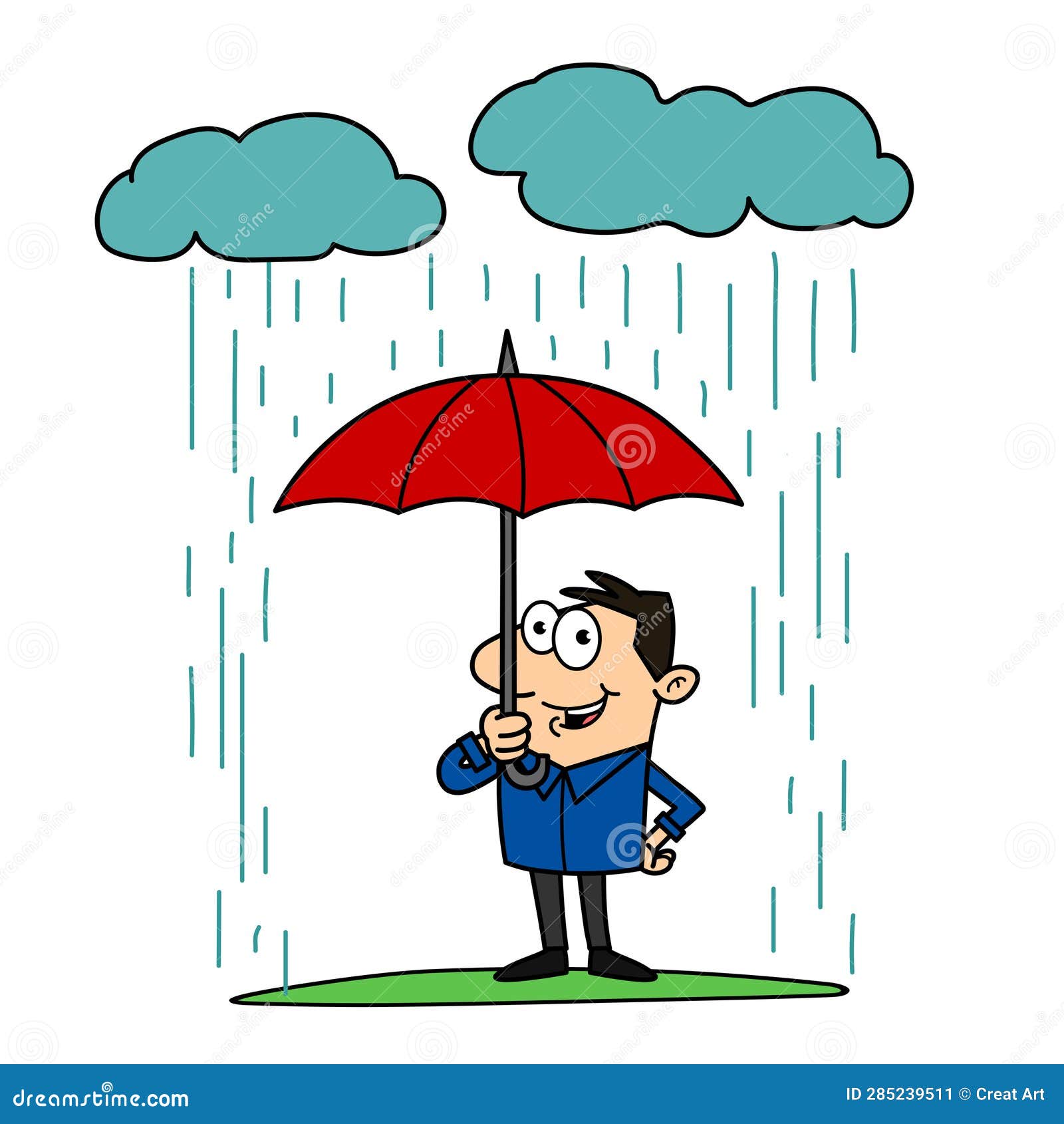 In The Rain Cartoon Illustration Vector | CartoonDealer.com #285239511