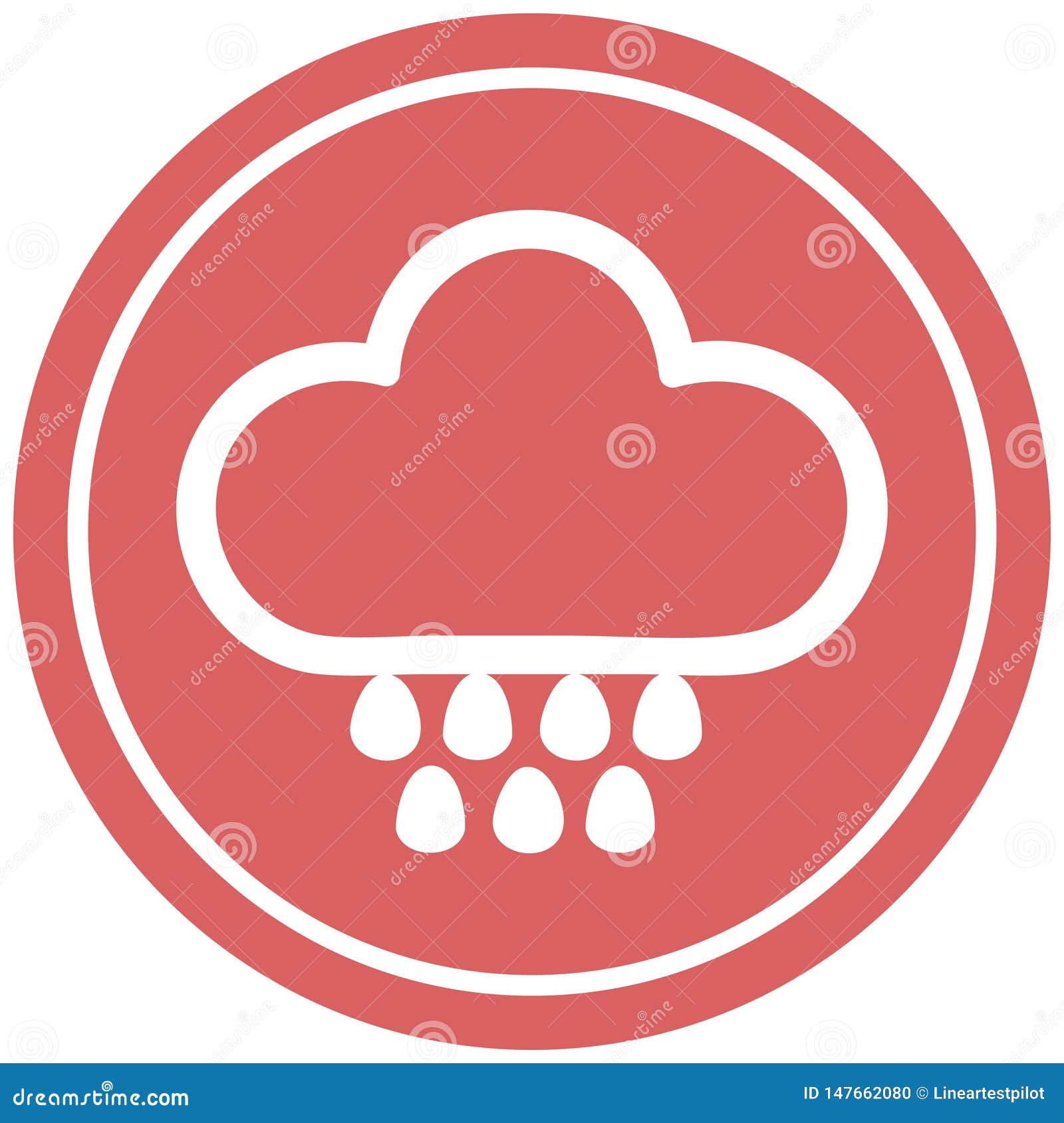 Rain cloud circular icon stock vector. Illustration of rain - 147662080
