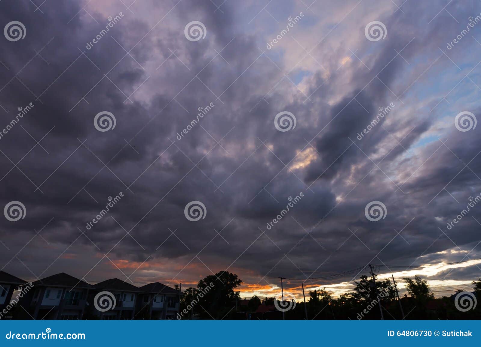 Rain Cloud Dramatic Twilight Sky Background Stock Photo - Image of ...