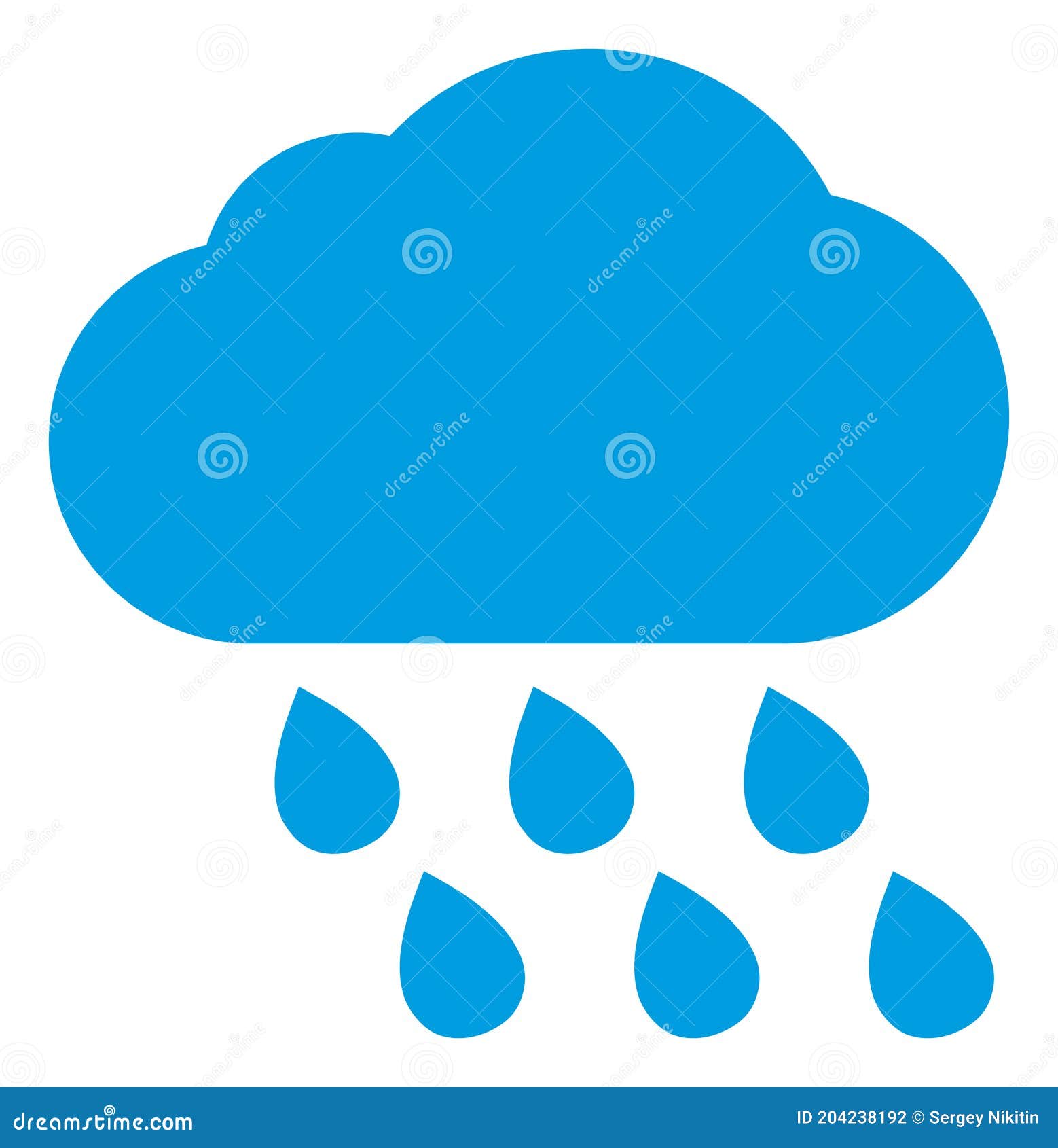 Rain Cloud Flat Icon Illustration Stock Illustration - Illustration of ...