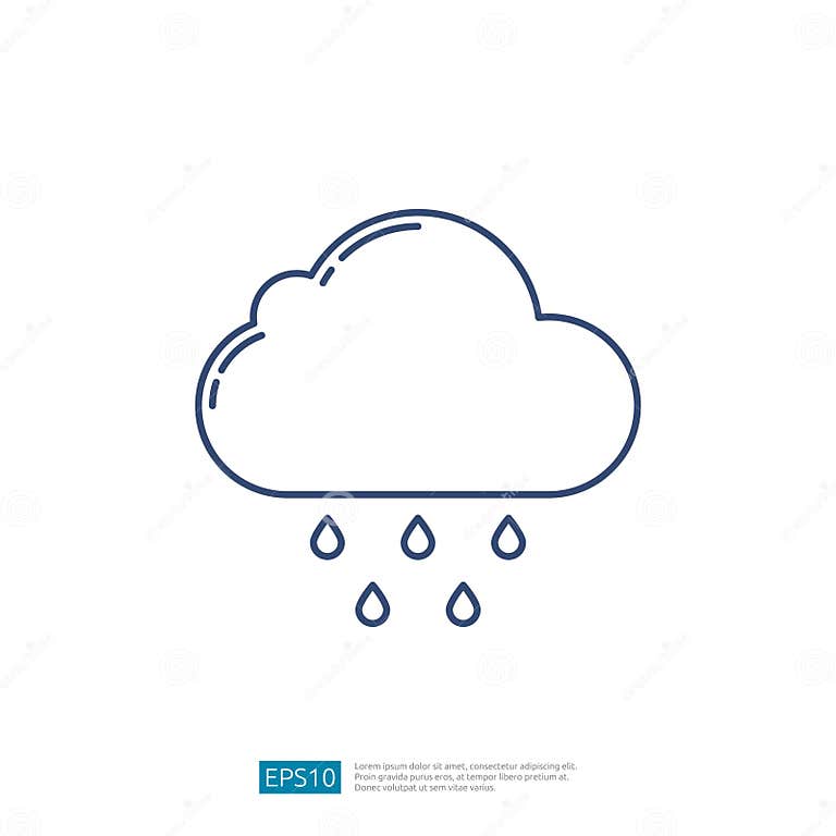 Rain Cloud Forecast Weather Icon Stock Vector - Illustration of ...