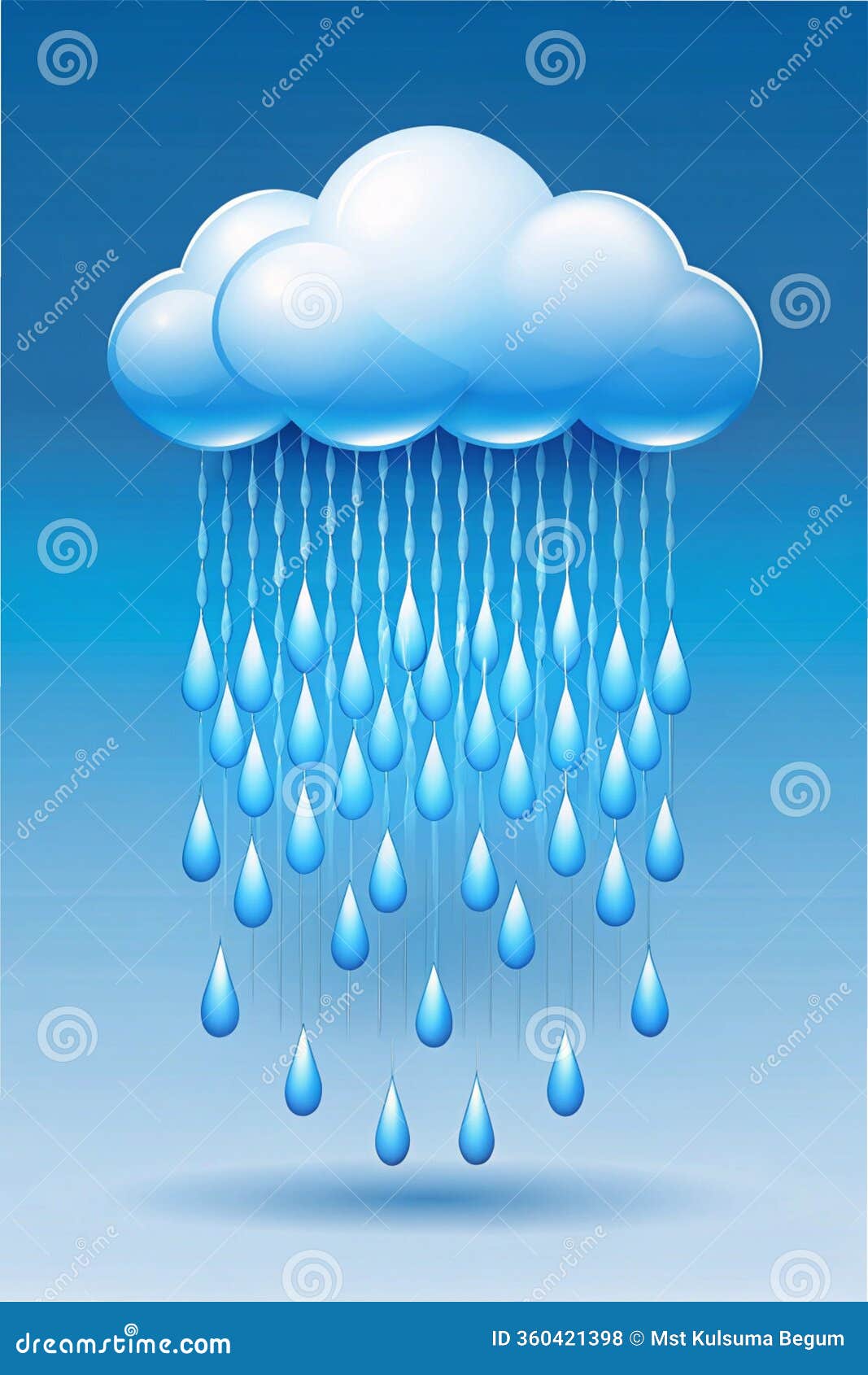 Rain and Cloud Icon or 3D Styles Stock Illustration - Illustration of ...