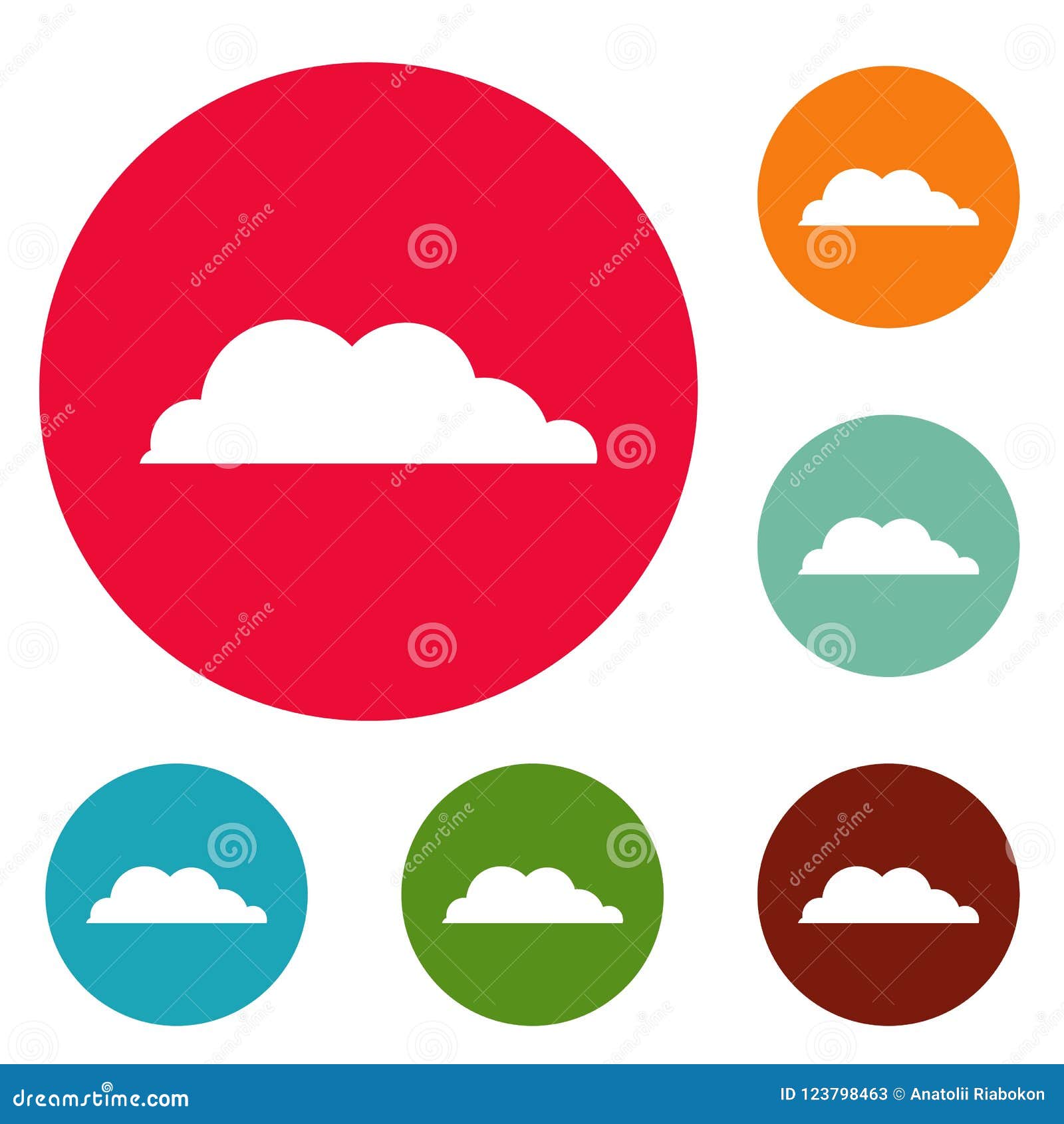 Rain Cloud Icons Circle Set Stock Illustration - Illustration of summer ...