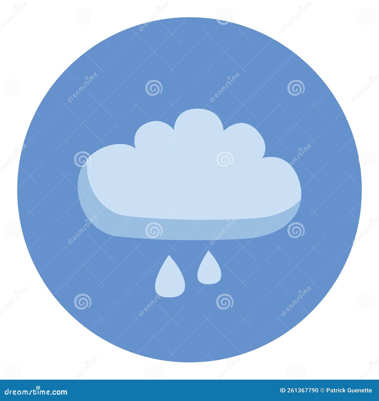 Rain cloud, icon stock vector. Illustration of rain - 261367790