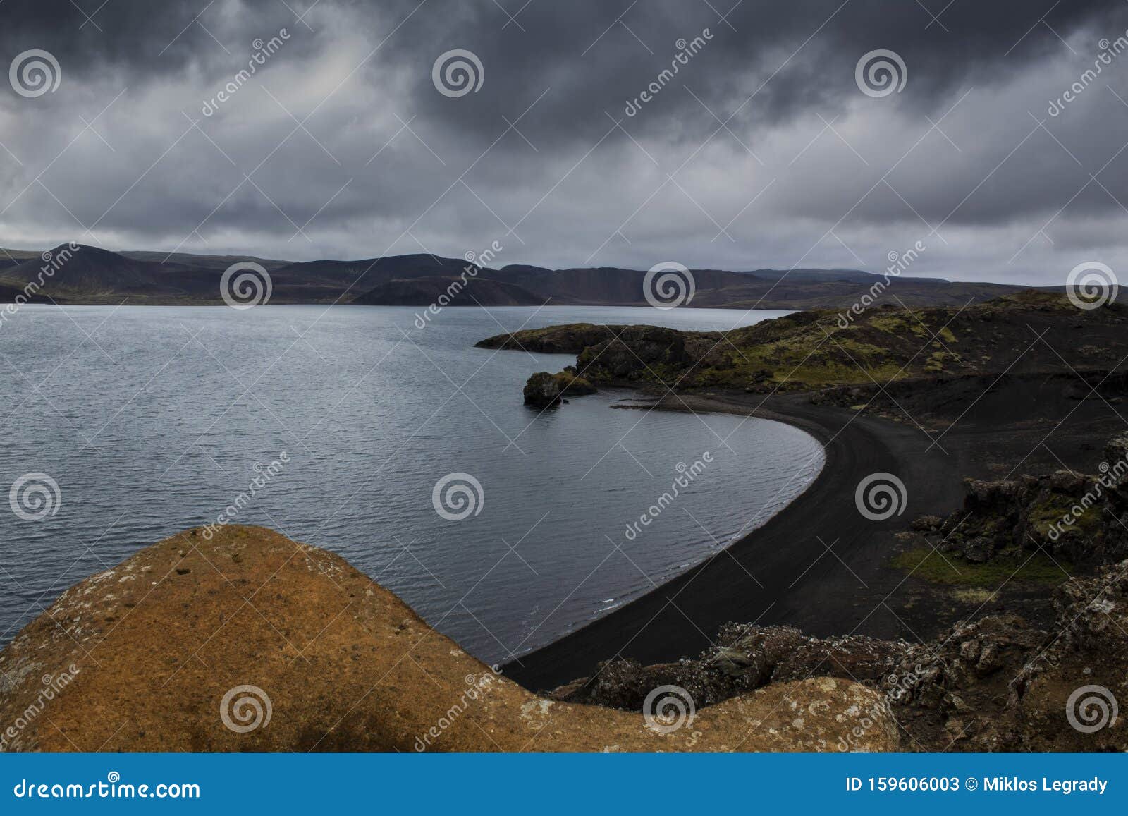 Rain Cloud Lake Mountains and Cliffs Water Stock Image - Image of rain ...