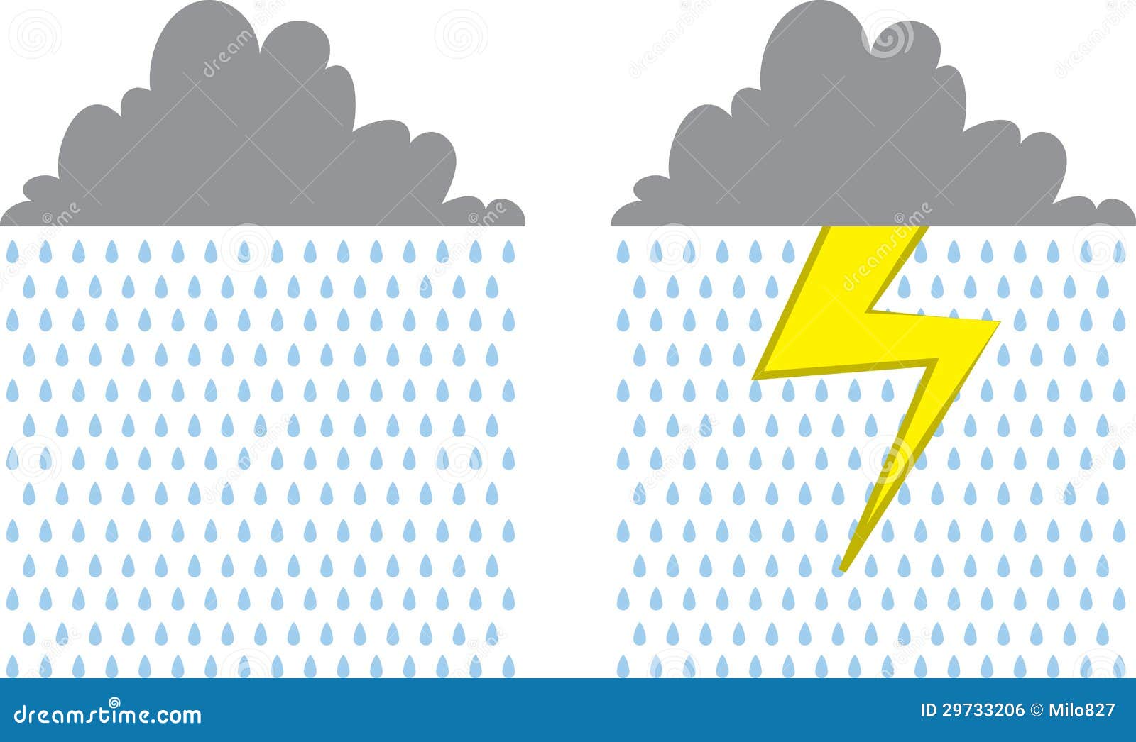 Rain Cloud Lightning stock vector. Illustration of season - 29733206