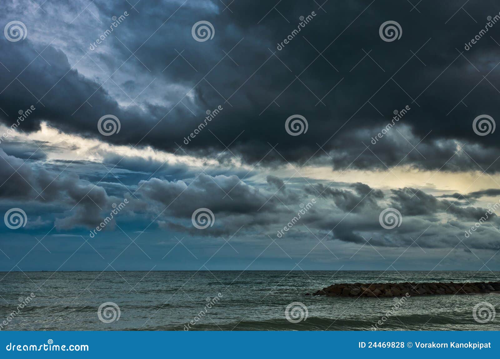 Rain cloud over the sea stock photo. Image of climate - 24469828