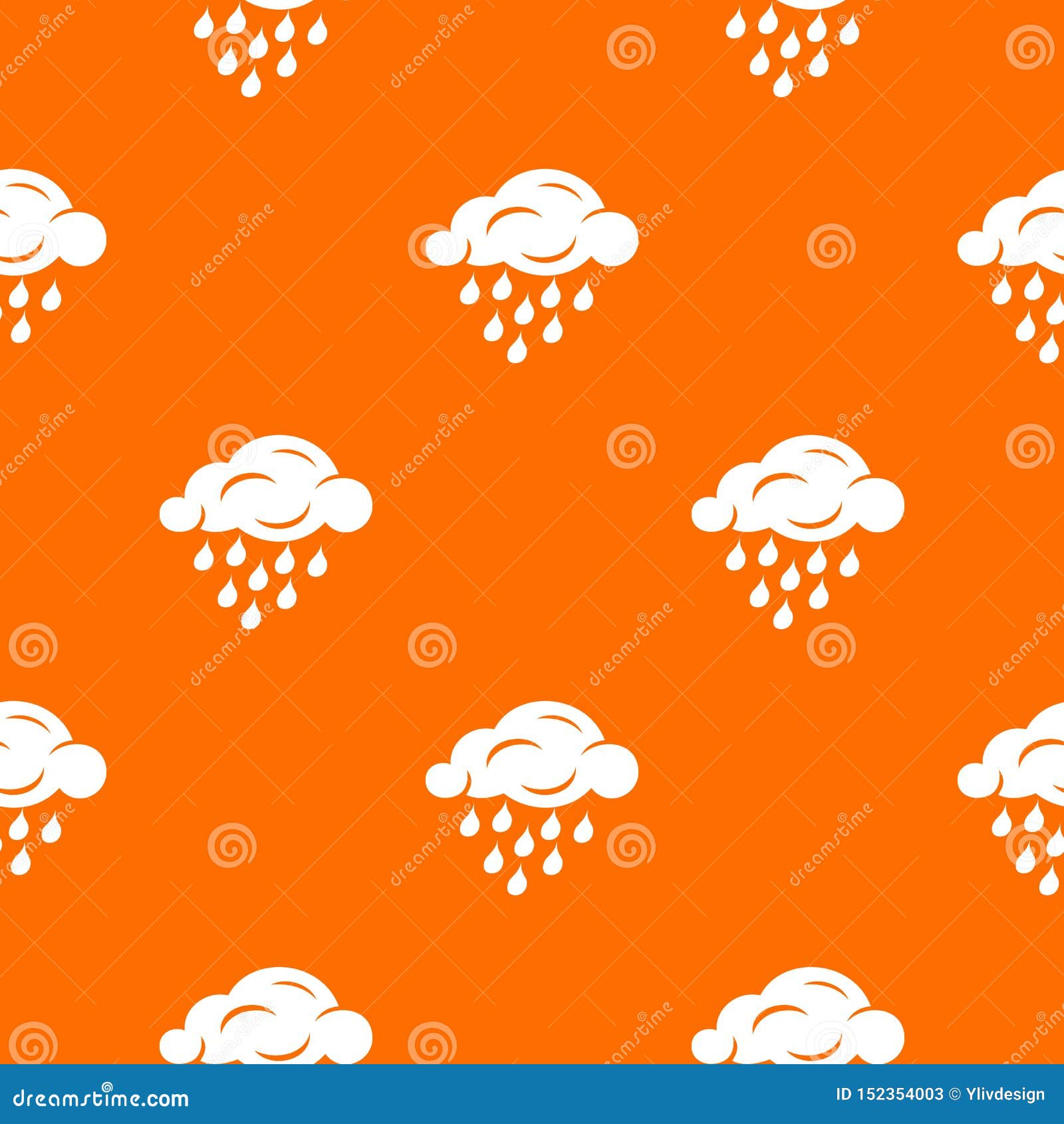 Rain Cloud Pattern Vector Orange Stock Vector - Illustration of outdoor ...